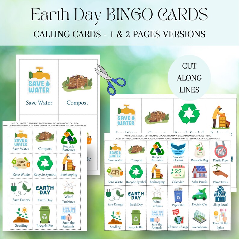 Earth Day Bingo, Earth Day Game, Earth Day Party Activity, Earth Day ...