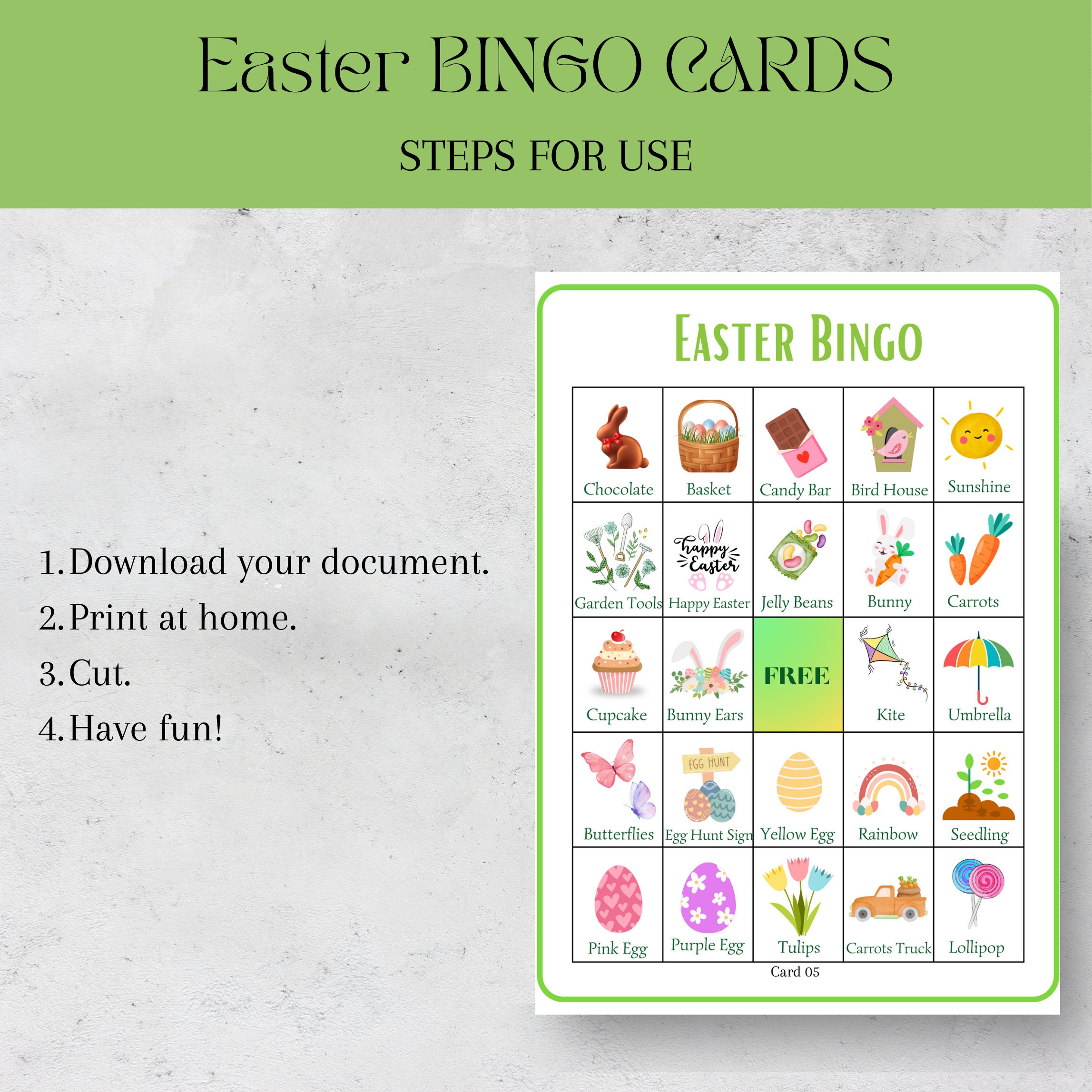 Easter Bingo 30 Printable Easter Bingo Cards Easter Activity for Kids ...