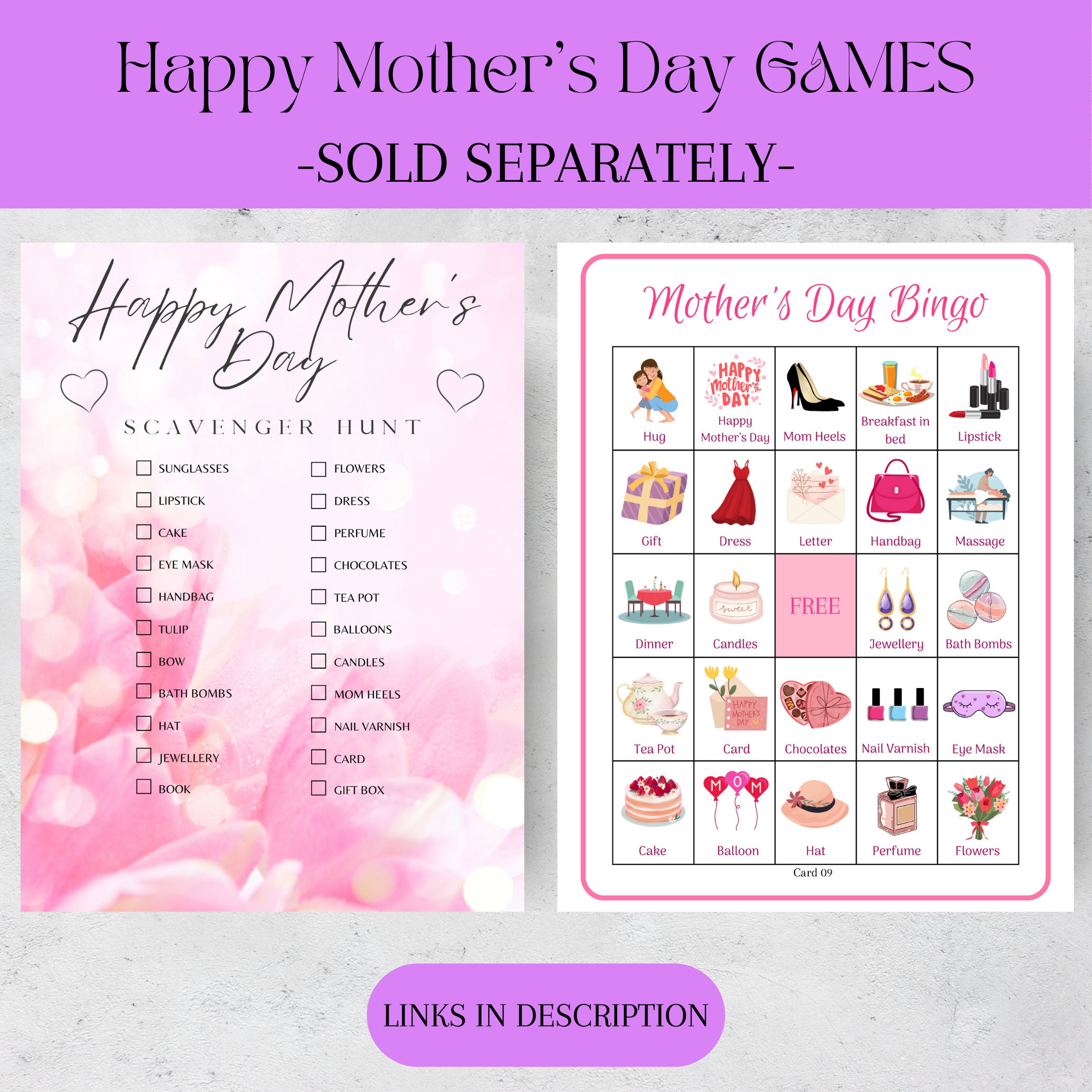 Mother's Day Bingo, 100 Mother's Day Bingo Cards, Printable Mother's ...