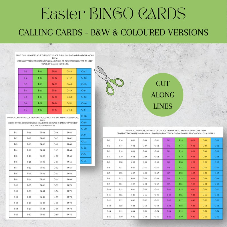Easter Bingo 30 Printable Easter Bingo Cards Easter Activity for Kids ...