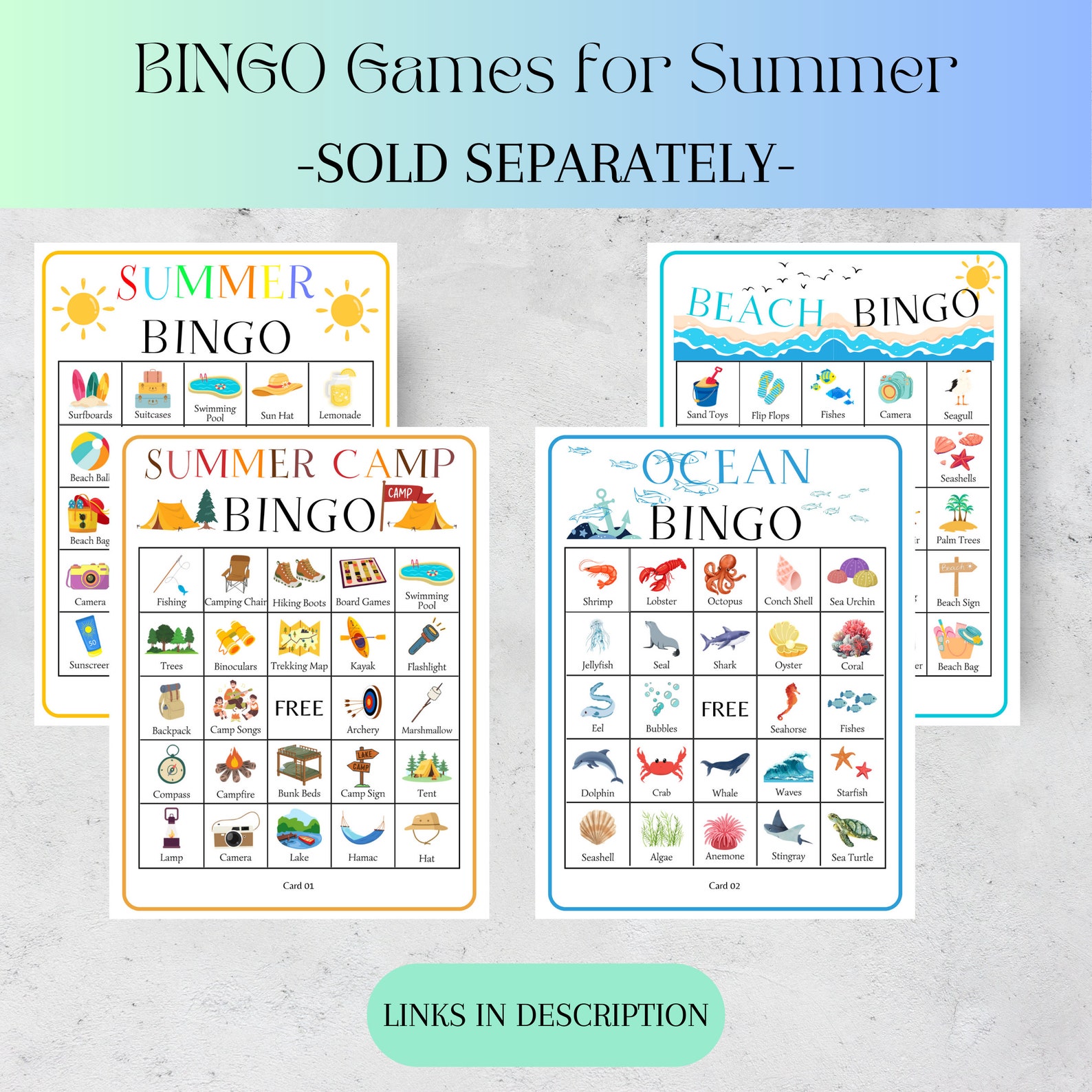 Aloha Bingo, Luau Bingo, Hawaiian Bingo, 30 Luau Bingo Cards, Luau ...