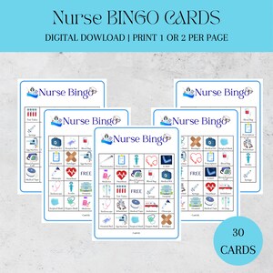 Nurse Bingo, 30 Printable Nurse Bingo Cards, Medical Bingo, Doctor ...