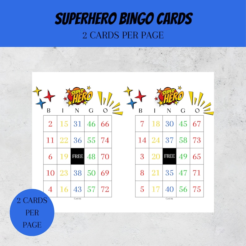 Superhero Bingo, Superhero Bingo Printable, Comic Bingo, Superhero ...