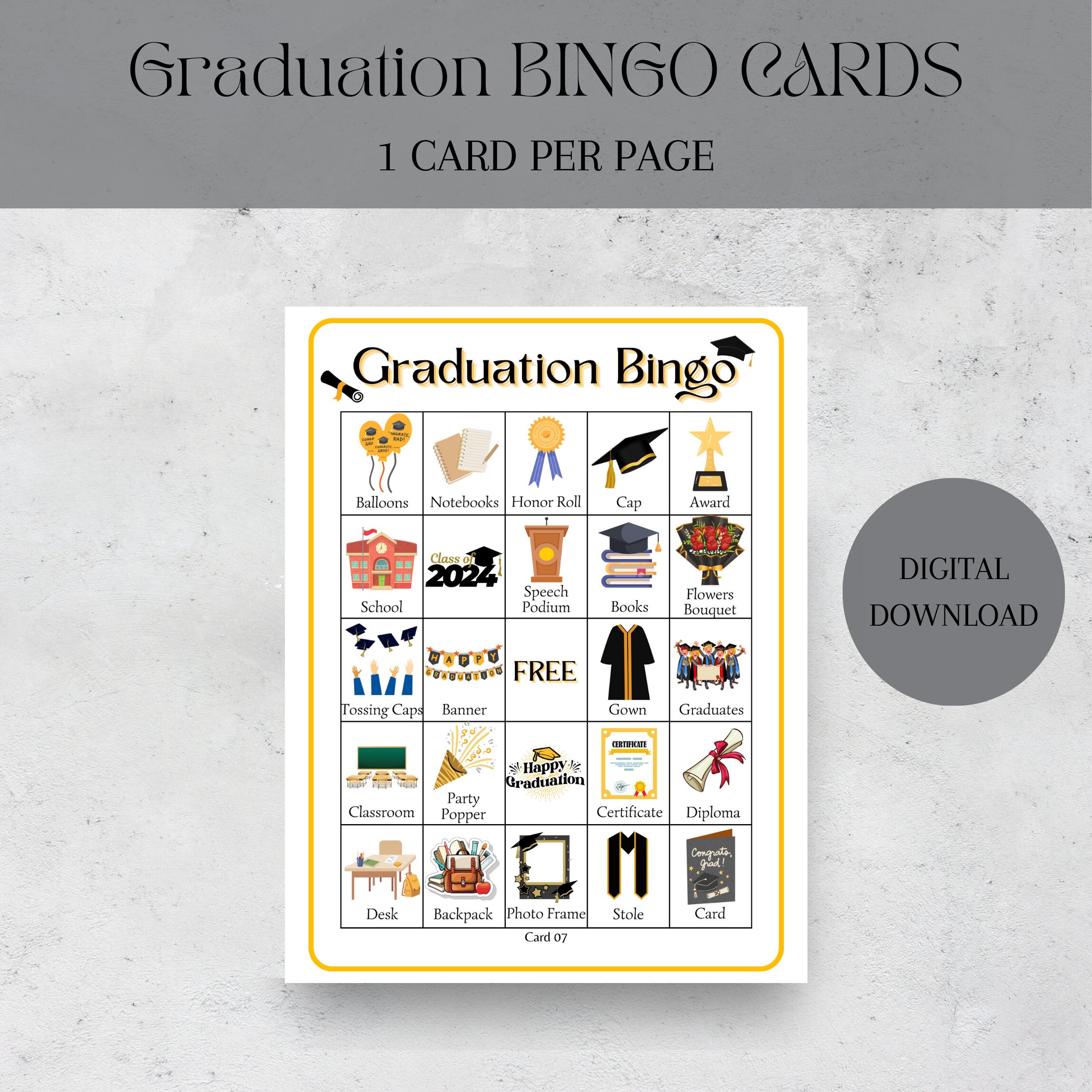 Graduation Bingo, 30 Graduation Bingo Cards, Graduation Party Ideas ...