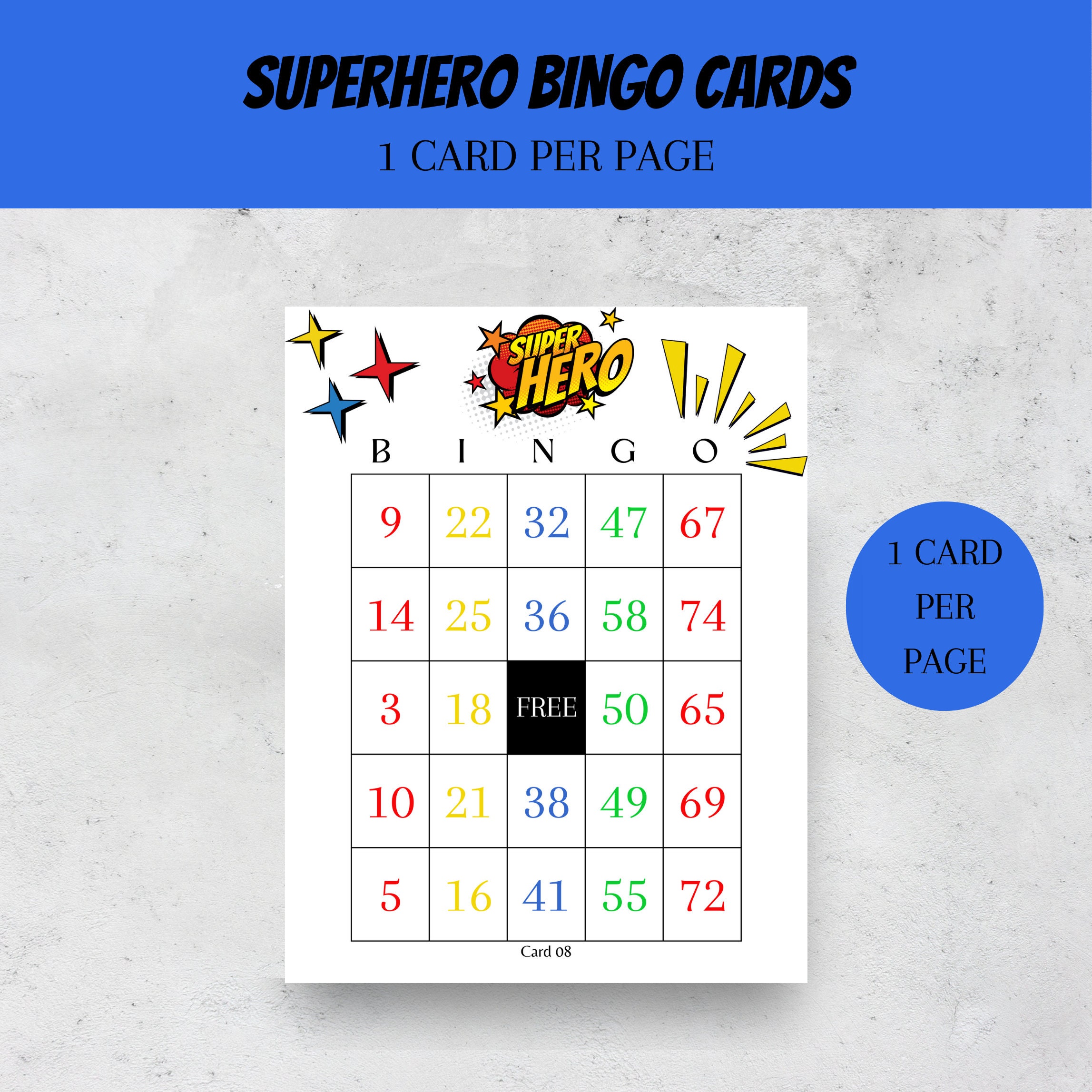 Superhero Bingo, Superhero Bingo Printable, Comic Bingo, Superhero ...