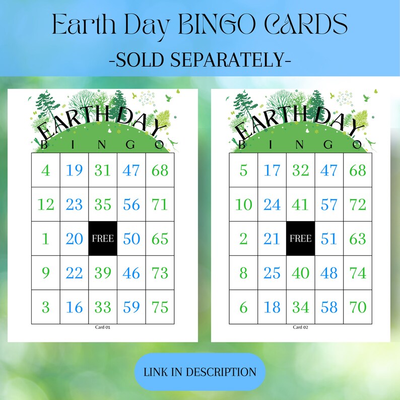 Earth Day Bingo, Earth Day Game, Earth Day Party Activity, Earth Day ...