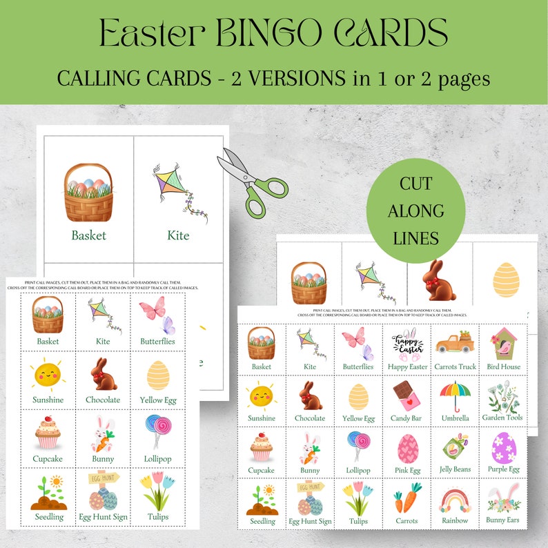 Easter Bingo 30 Printable Easter Bingo Cards Easter Activity for Kids ...