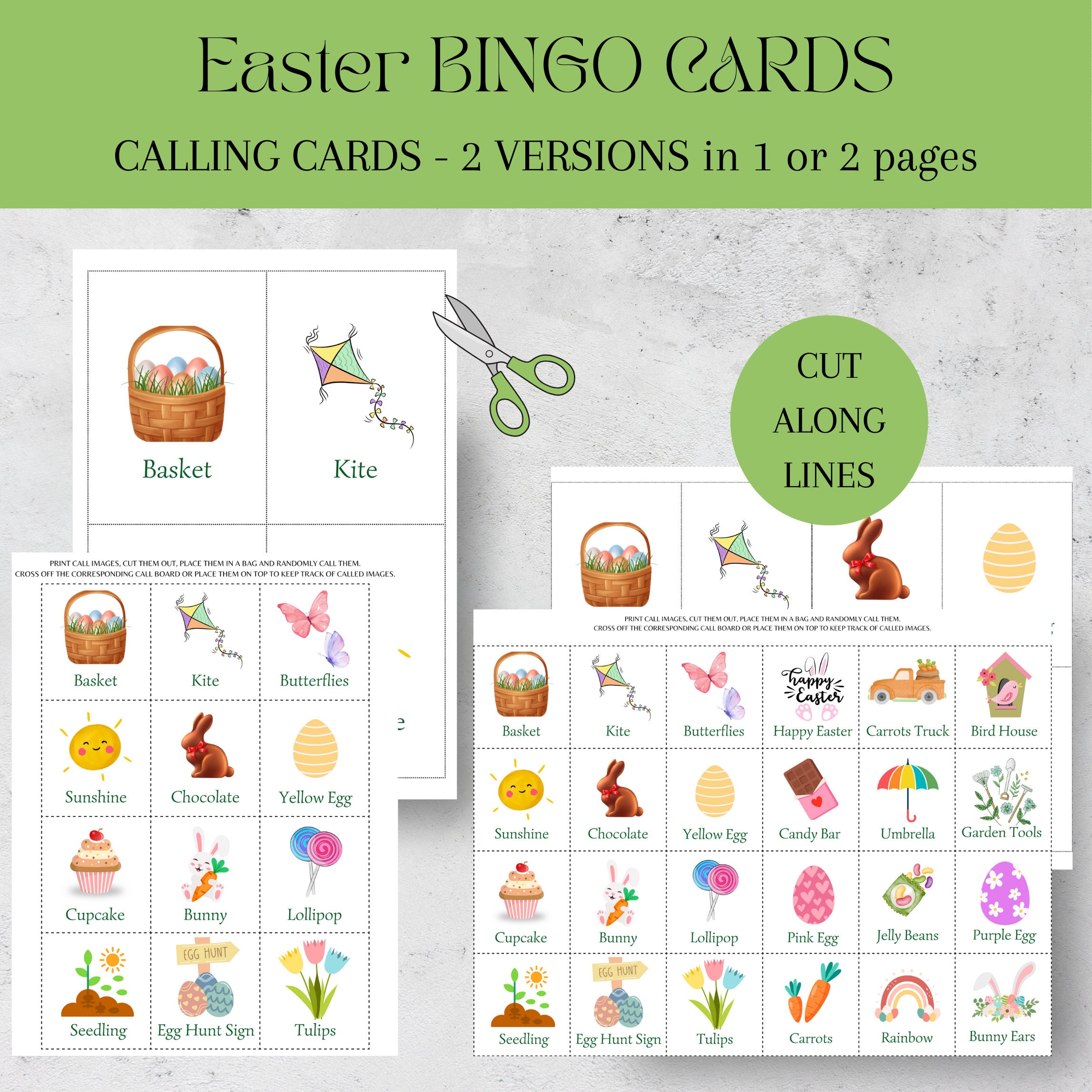 Easter Bingo 30 Printable Easter Bingo Cards Easter Activity for Kids ...