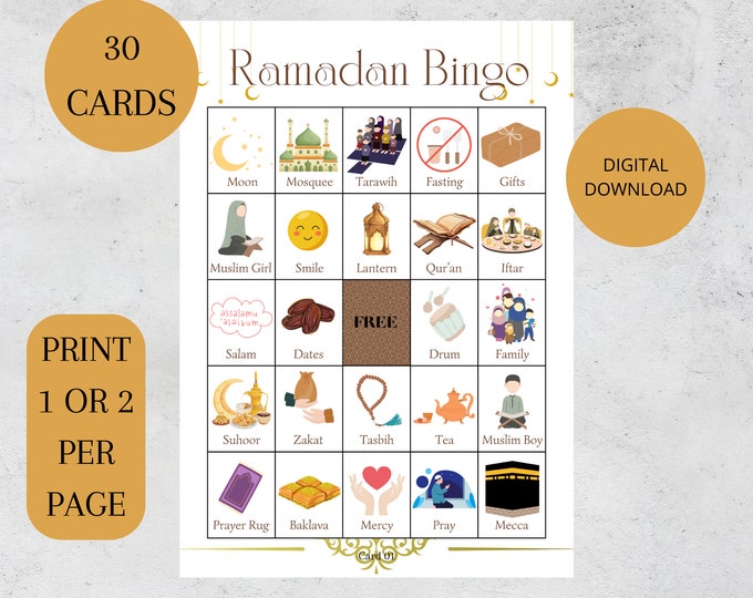 Islamic Bingo Ramadan Activity Printable Eid Activity Islamic Activity ...