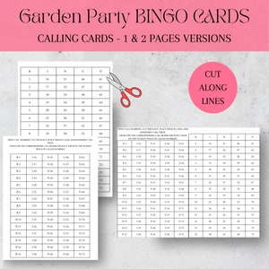 Garden Party Bingo, 30 Printable Garden Bingo Cards, Tea Party Game ...