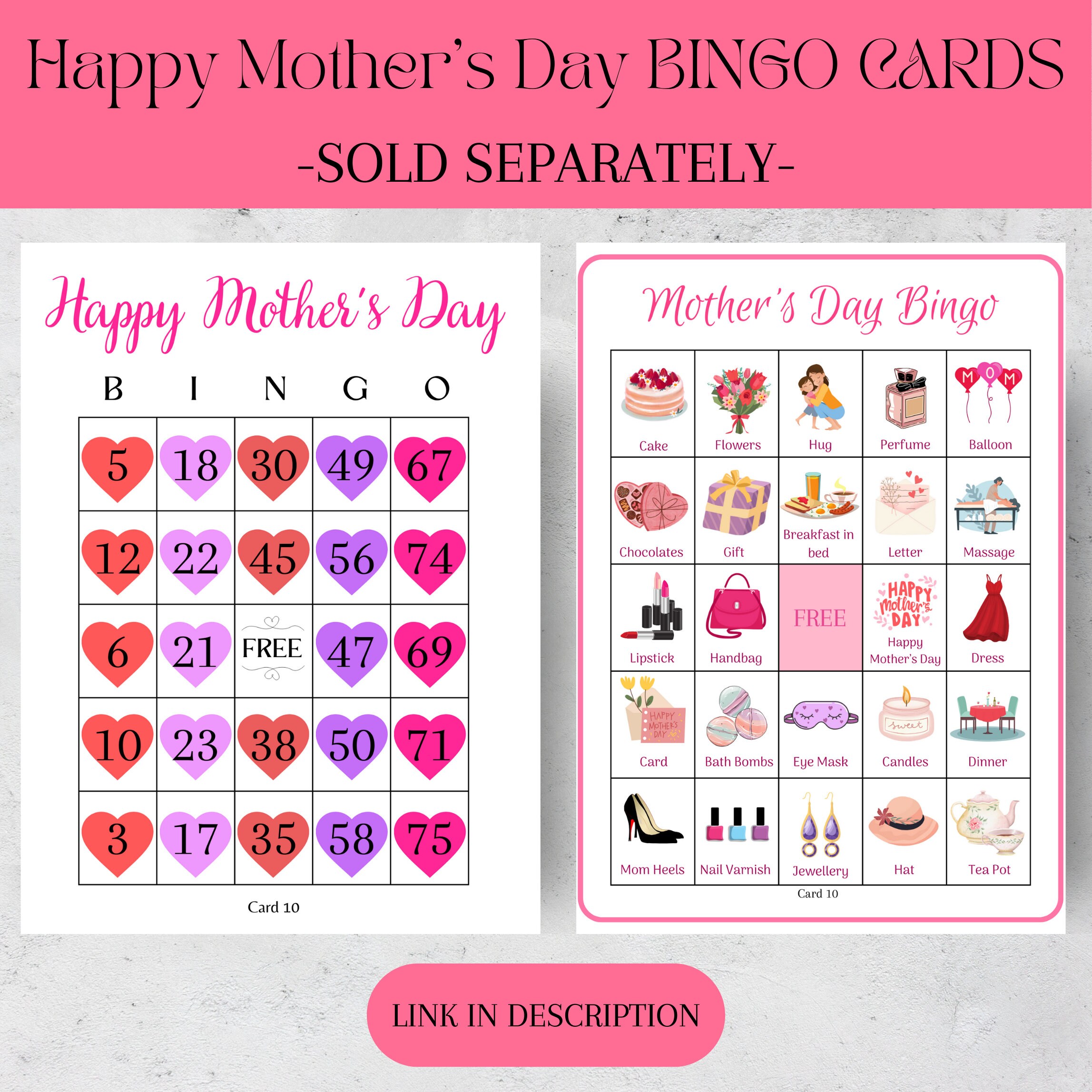 Printable Mother's Day Bingo, 30 Mother's Day Bingo Cards, Mother's Day ...