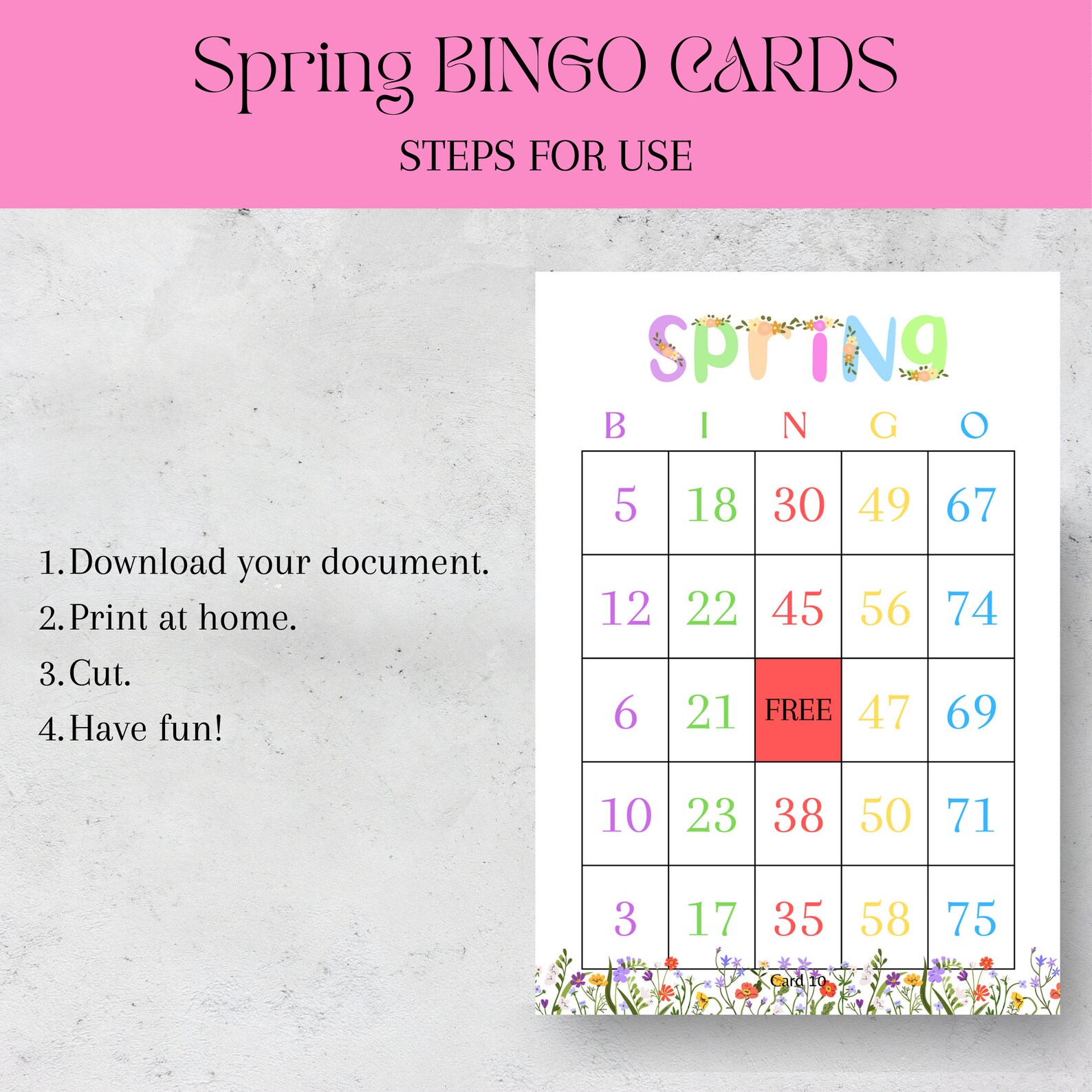 Printable Spring Bingo 30 Spring Bingo Cards Spring Activity for Kids ...