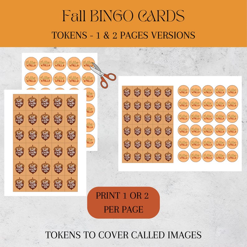 Fall Bingo, 30 Fall Bingo Cards, Fall Picture Bingo, Autumn Bingo ...