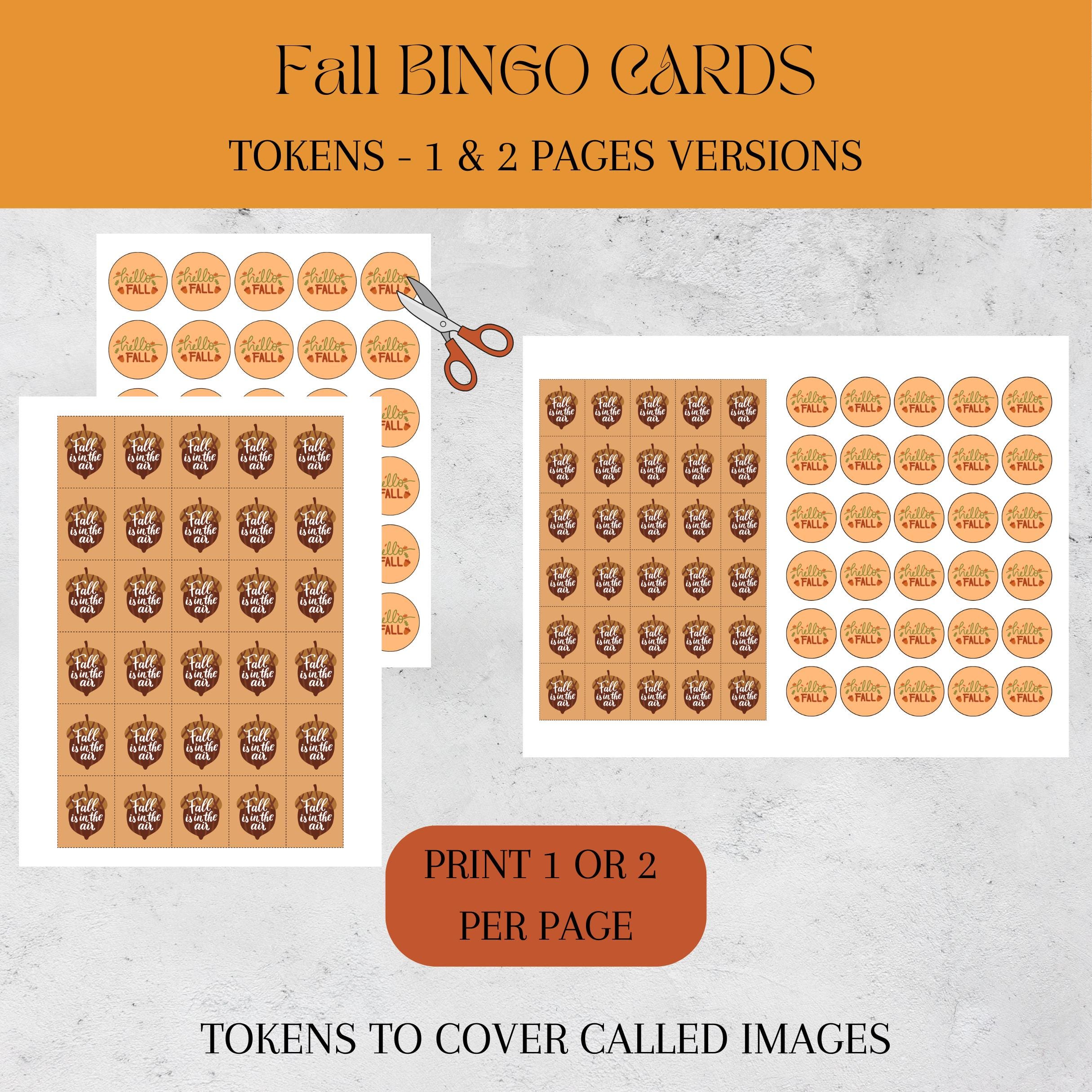 Fall Bingo, 30 Fall Bingo Cards, Fall Picture Bingo, Autumn Bingo ...