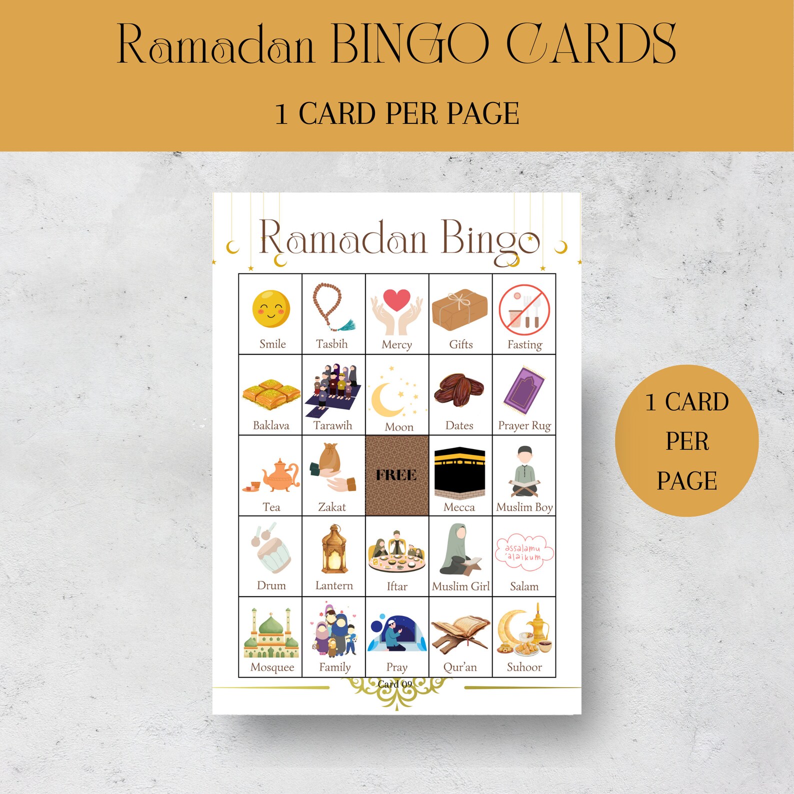 Ramadan Bingo Cards, 30 Printable Bingo Cards, Printable Bingo, Ramadan ...