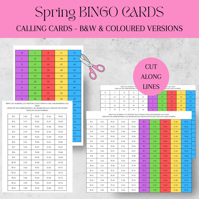 Printable Spring Bingo 30 Spring Bingo Cards Spring Activity for Kids ...