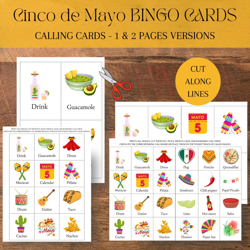 Fiesta Bingo, 30 Printable Fiesta Bingo Cards, Fiesta Activity for Kids ...