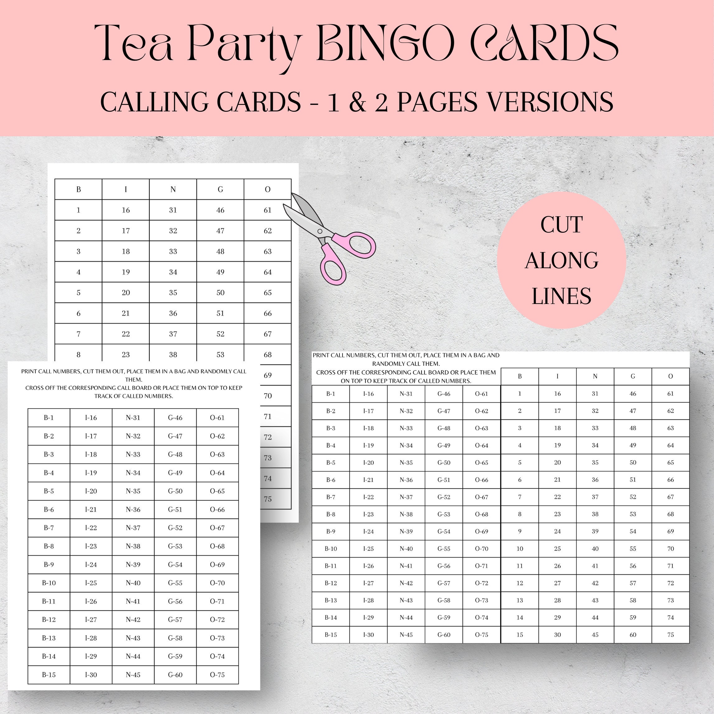 Tea Party Bingo, 30 Printable Tea Party Bingo Cards, Tea Party Game ...