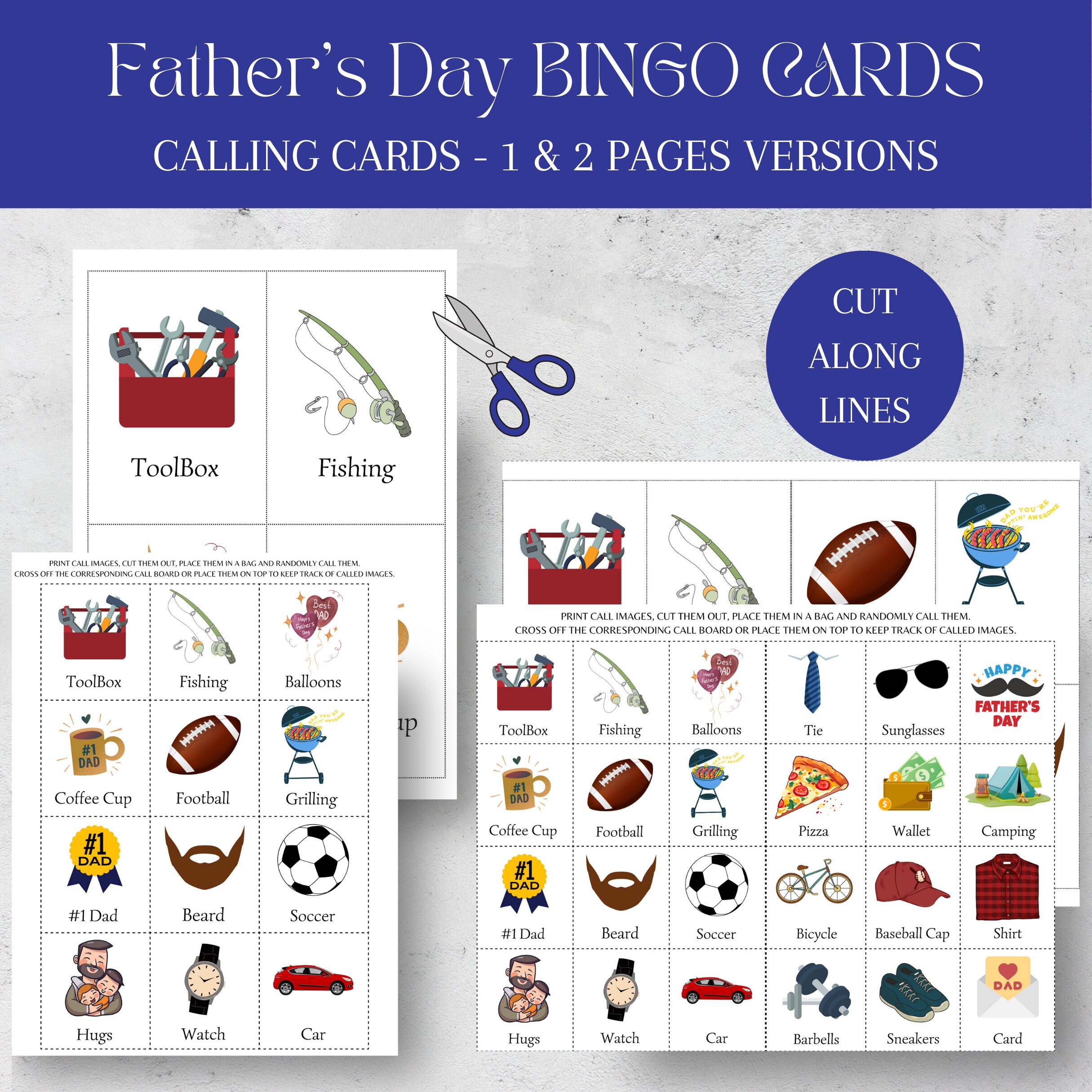 Printable Father's Day Bingo, 30 Father's Day Bingo Cards, Father's Day ...