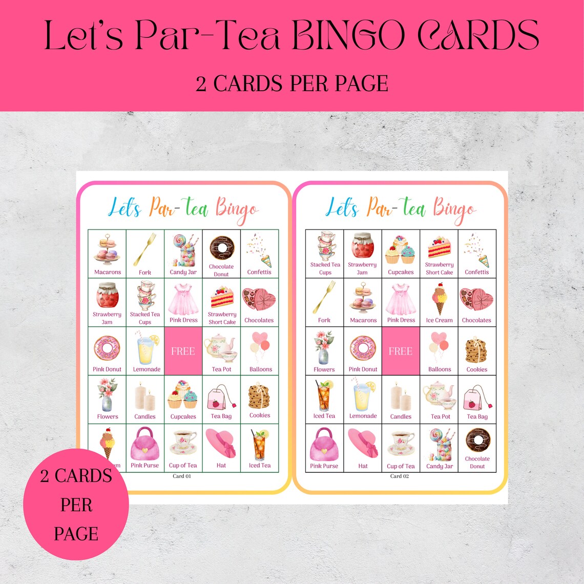 Tea Party Bingo, 30 Printable Tea Party Bingo Cards, Tea Party Game ...