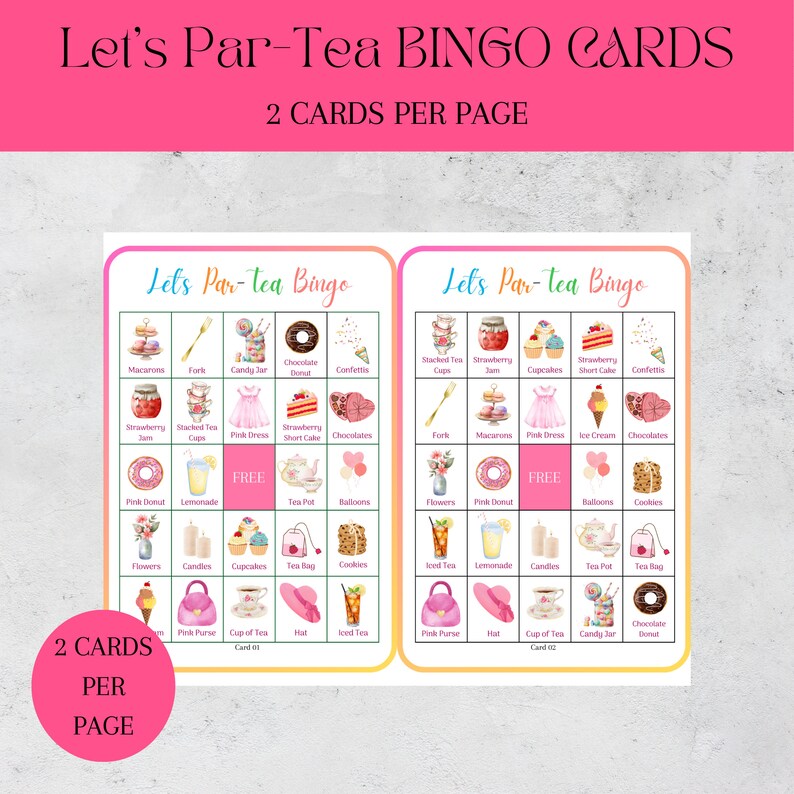 Tea Party Bingo, 30 Printable Tea Party Bingo Cards, Tea Party Game ...