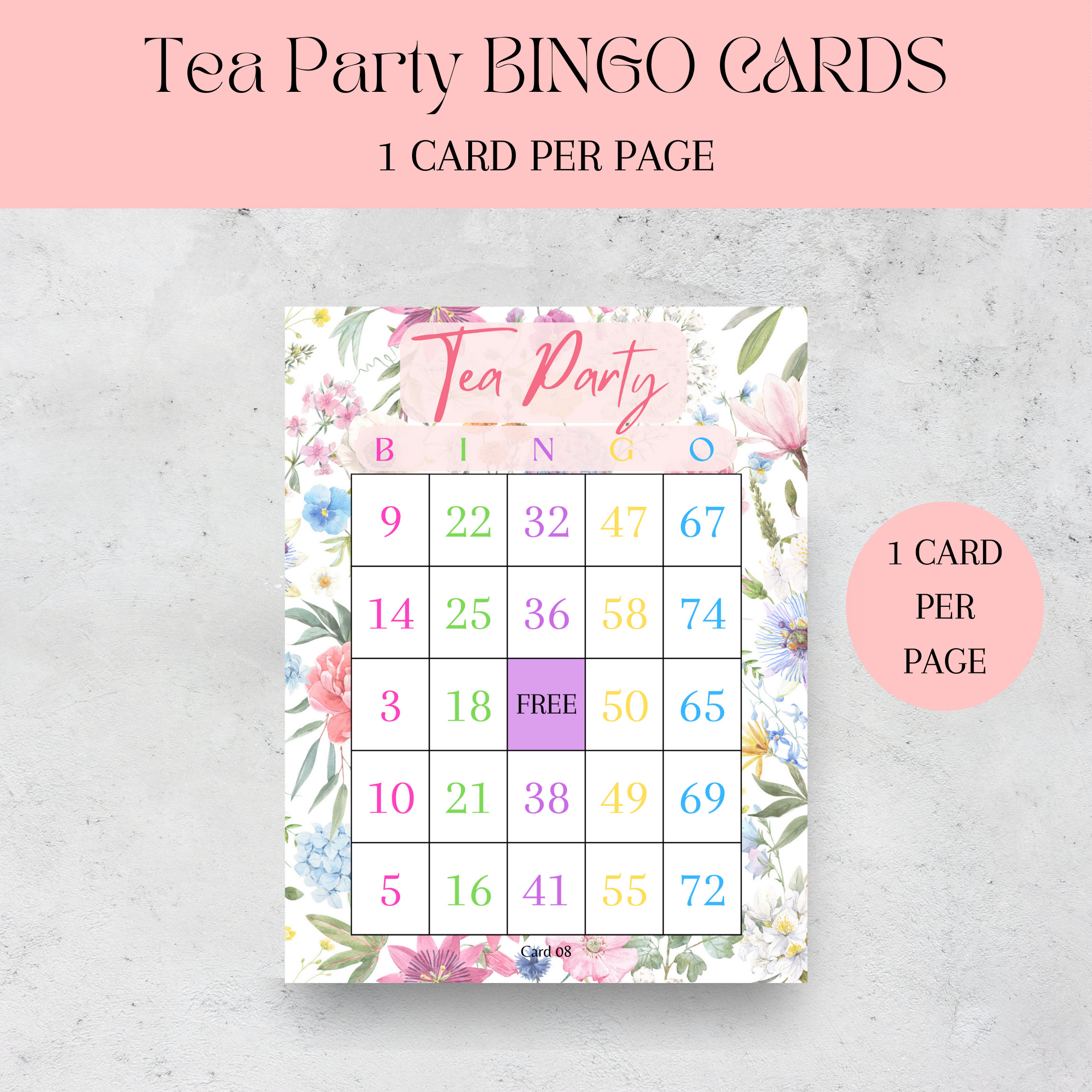 Tea Party Bingo, 30 Printable Tea Party Bingo Cards, Tea Party Game ...