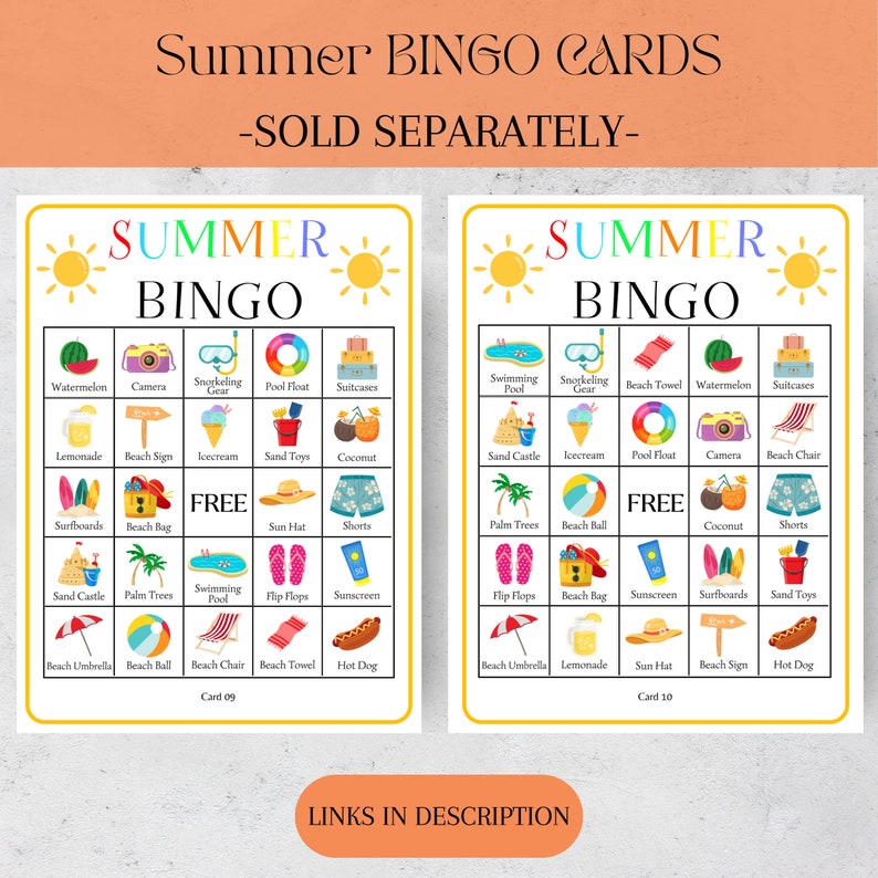 Summer Camp Bingo, 30 Summer Camp Bingo Cards, Summer Camp Game, Camp ...