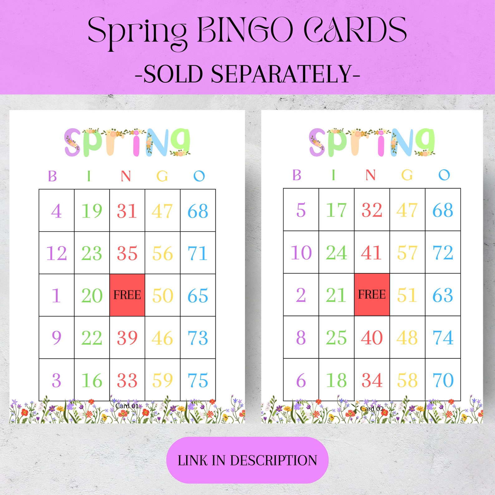Printable Spring Bingo, 30 Spring Bingo Cards, Spring Bingo Kids ...