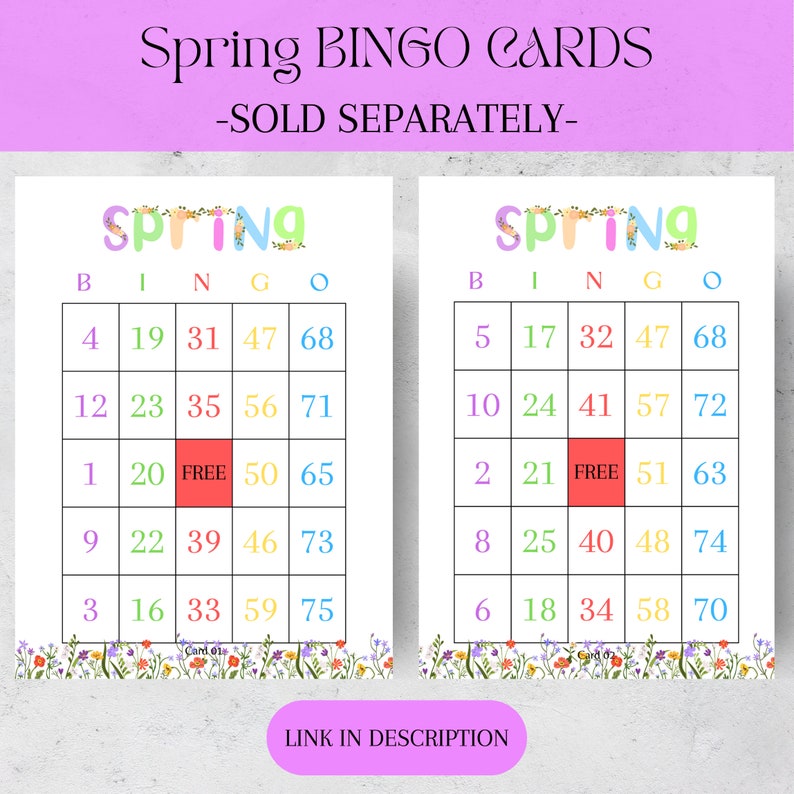 Printable Spring Bingo, 30 Spring Bingo Cards, Spring Bingo Kids ...
