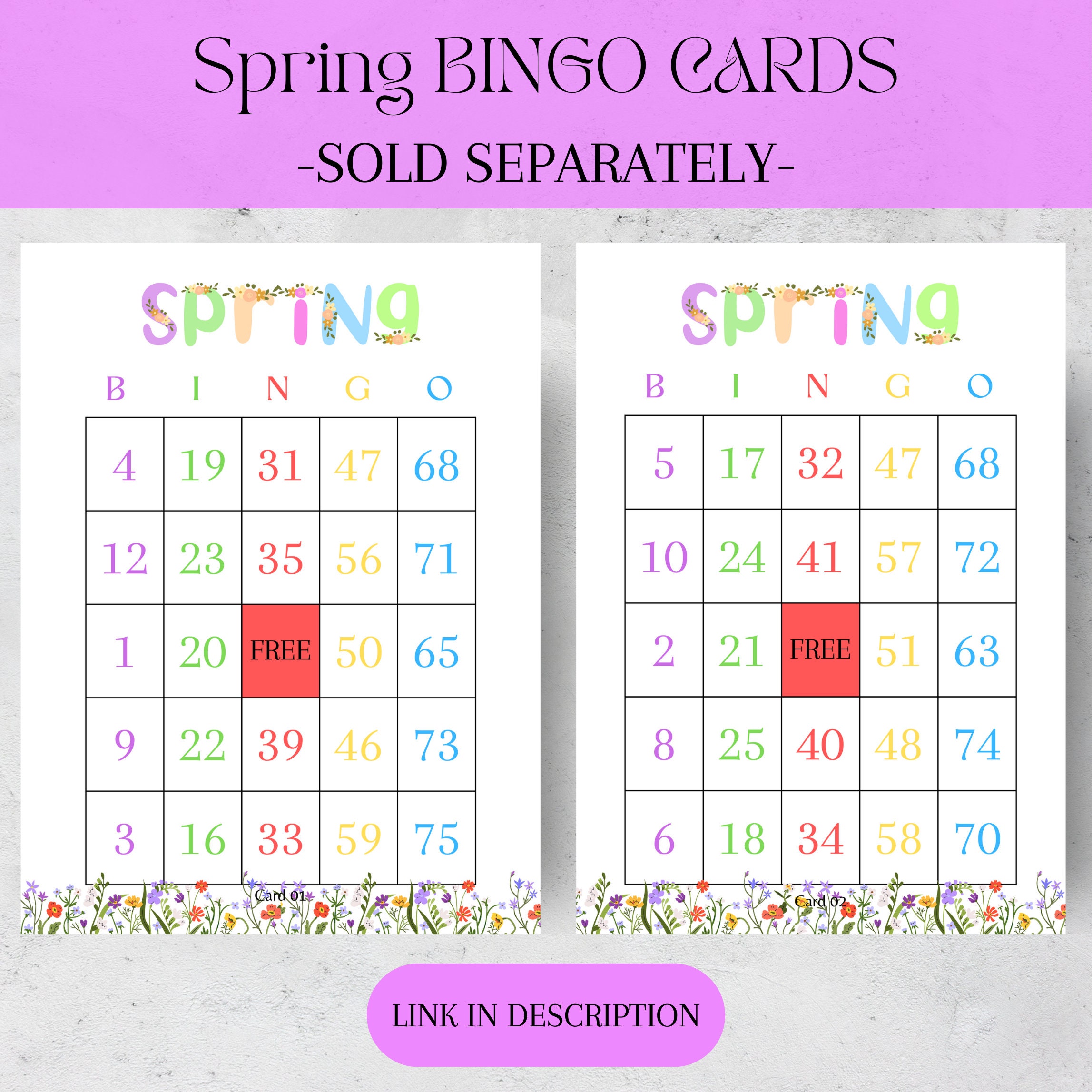 Printable Spring Bingo, 30 Spring Bingo Cards, Spring Bingo Kids ...