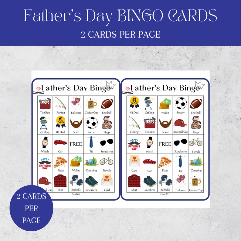 Printable Father's Day Bingo, 30 Father's Day Bingo Cards, Father's Day ...