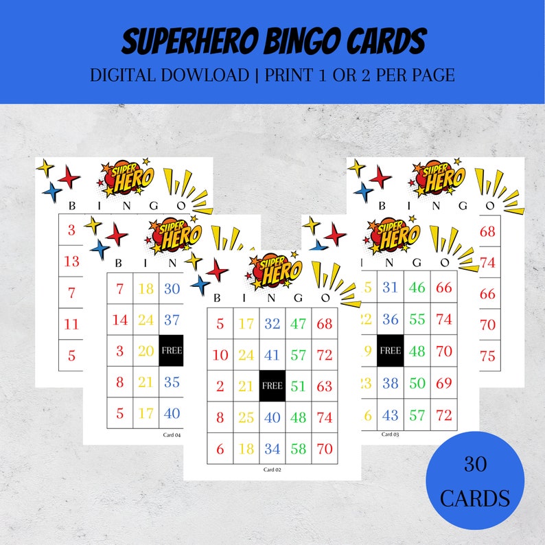 Superhero Bingo, Superhero Bingo Printable, Comic Bingo, Superhero ...