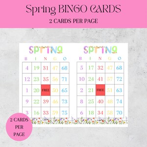 Printable Spring Bingo 30 Spring Bingo Cards Spring Activity for Kids ...