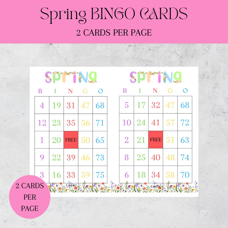 Printable Spring Bingo 30 Spring Bingo Cards Spring Activity for Kids ...