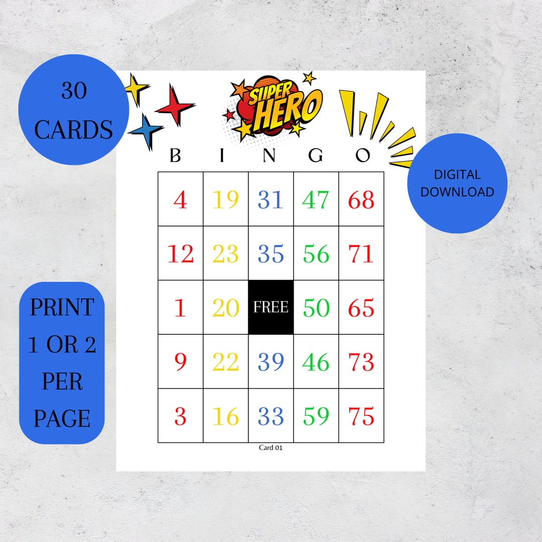 Superhero Bingo, Superhero Bingo Printable, Comic Bingo, Superhero ...