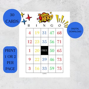 Superhero Bingo, Superhero Bingo Printable, Comic Bingo, Superhero ...