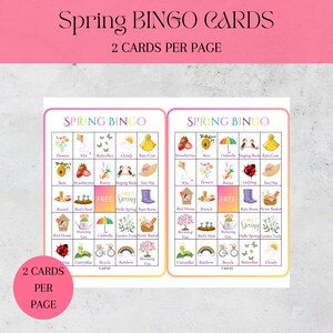 Printable Spring Bingo, 30 Spring Bingo Cards, Spring Bingo Kids ...