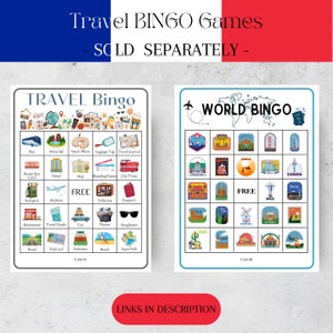 Paris Bingo, 30 Paris Bingo Cards, Road Trip Game, Travel Game, Travel ...