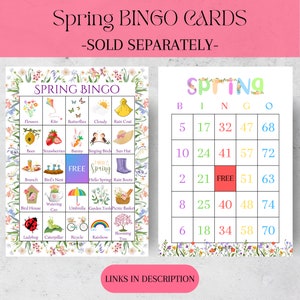 Printable Spring Bingo, 30 Spring Bingo Cards, Spring Bingo Kids ...