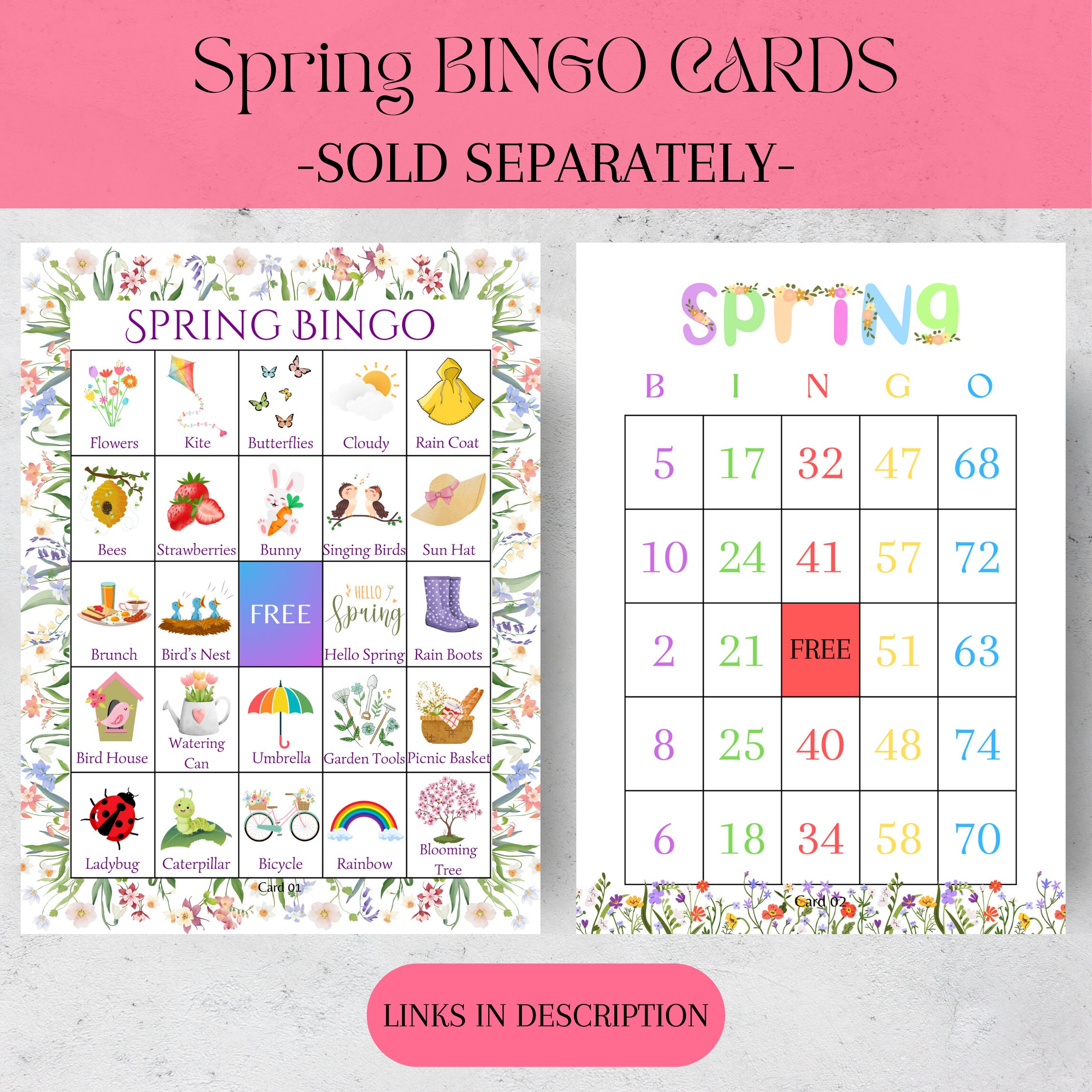 Printable Spring Bingo, 30 Spring Bingo Cards, Spring Bingo Kids ...