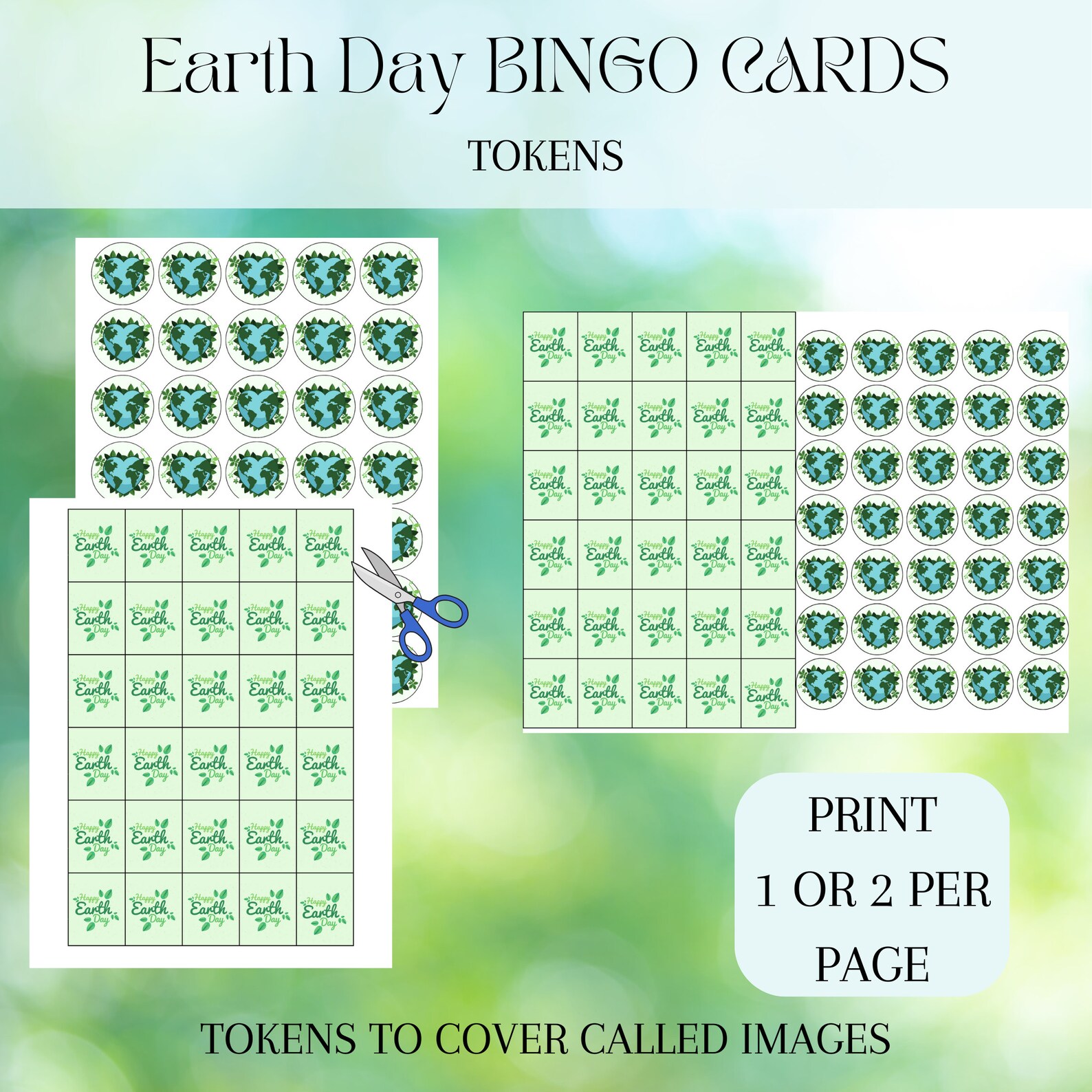 Earth Day Bingo, Earth Day Game, Earth Day Party Activity, Earth Day ...