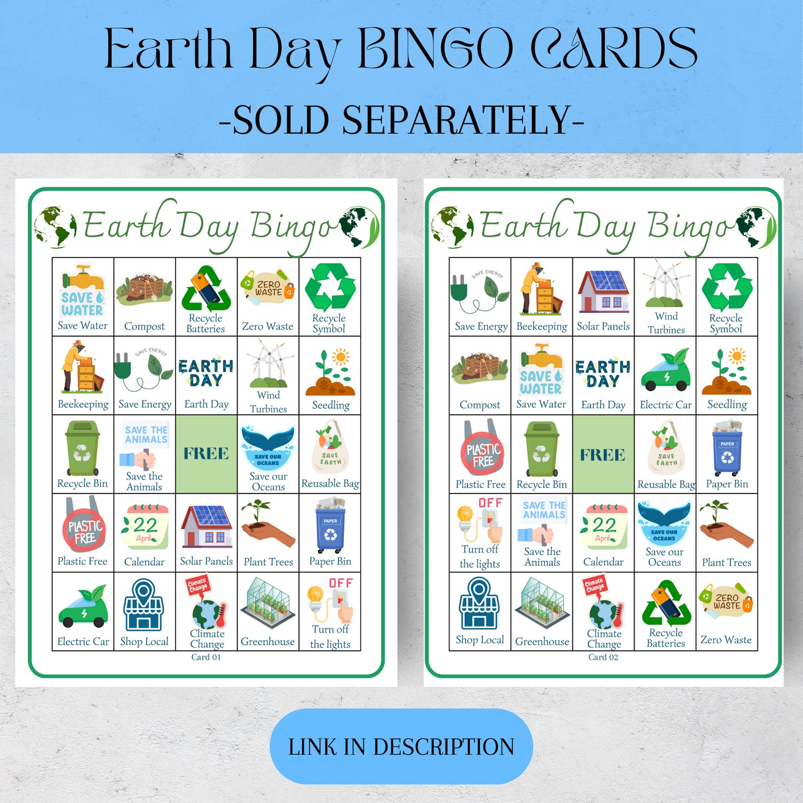 Earth Day Bingo, Earth Day Game, Earth Day Party Activity, Earth Day ...