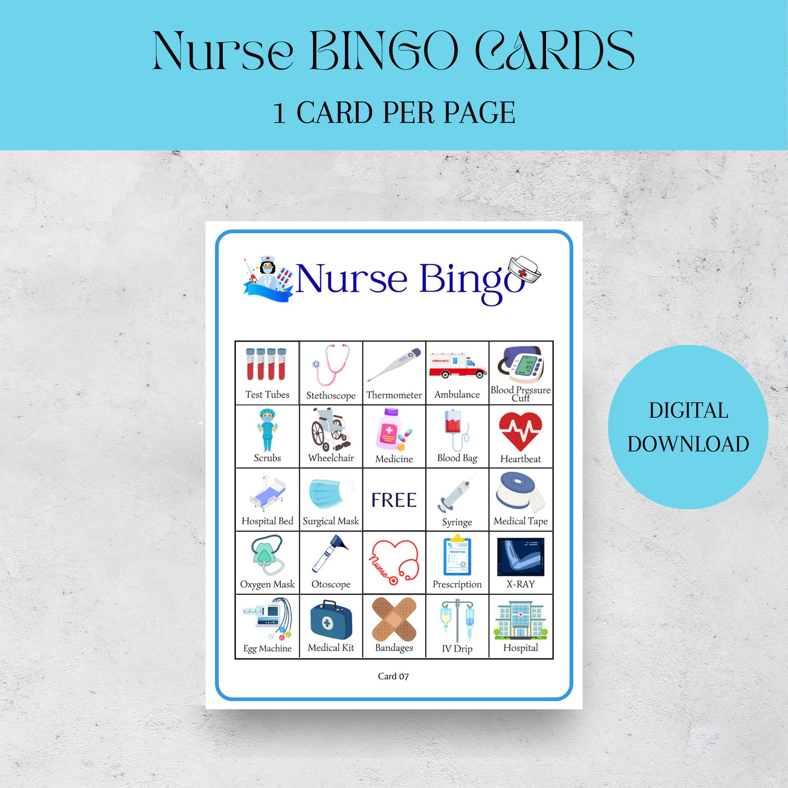 Nurse Bingo, 30 Printable Nurse Bingo Cards, Medical Bingo, Doctor ...