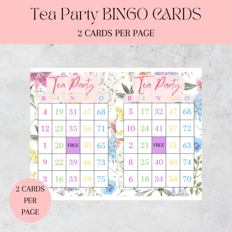 Tea Party Bingo, 30 Printable Tea Party Bingo Cards, Tea Party Game ...