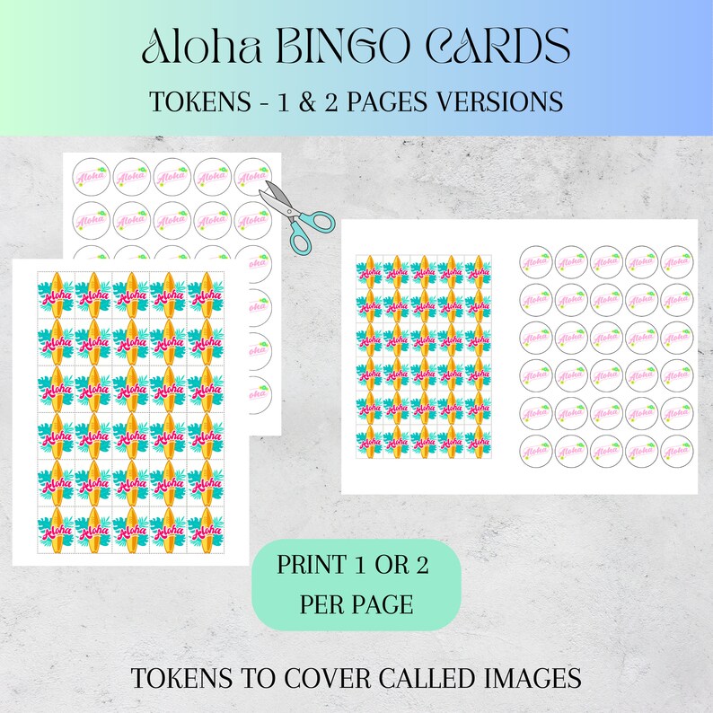 Aloha Bingo, Luau Bingo, Hawaiian Bingo, 30 Luau Bingo Cards, Luau ...