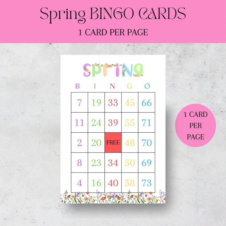 Printable Spring Bingo 30 Spring Bingo Cards Spring Activity for Kids ...