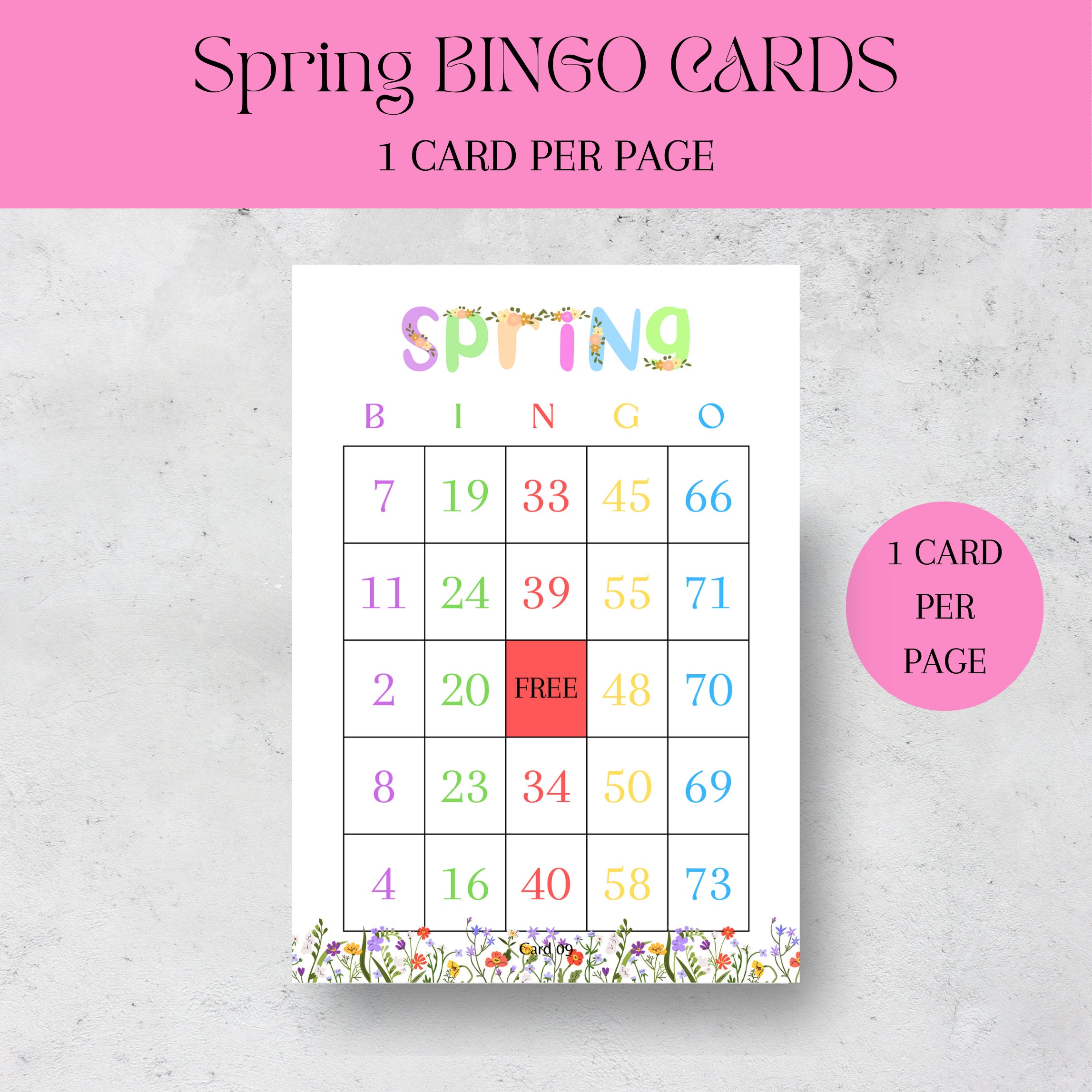 Printable Spring Bingo 30 Spring Bingo Cards Spring Activity for Kids ...