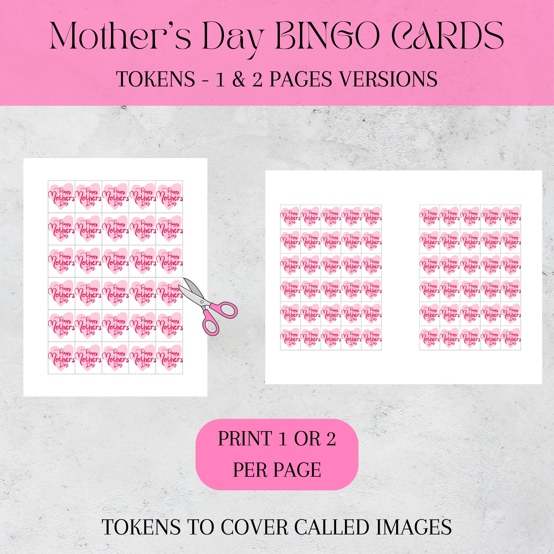 Mother's Day Bingo, 100 Mother's Day Bingo Cards, Printable Mother's ...