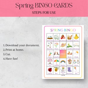 Printable Spring Bingo, 30 Spring Bingo Cards, Spring Bingo Kids ...
