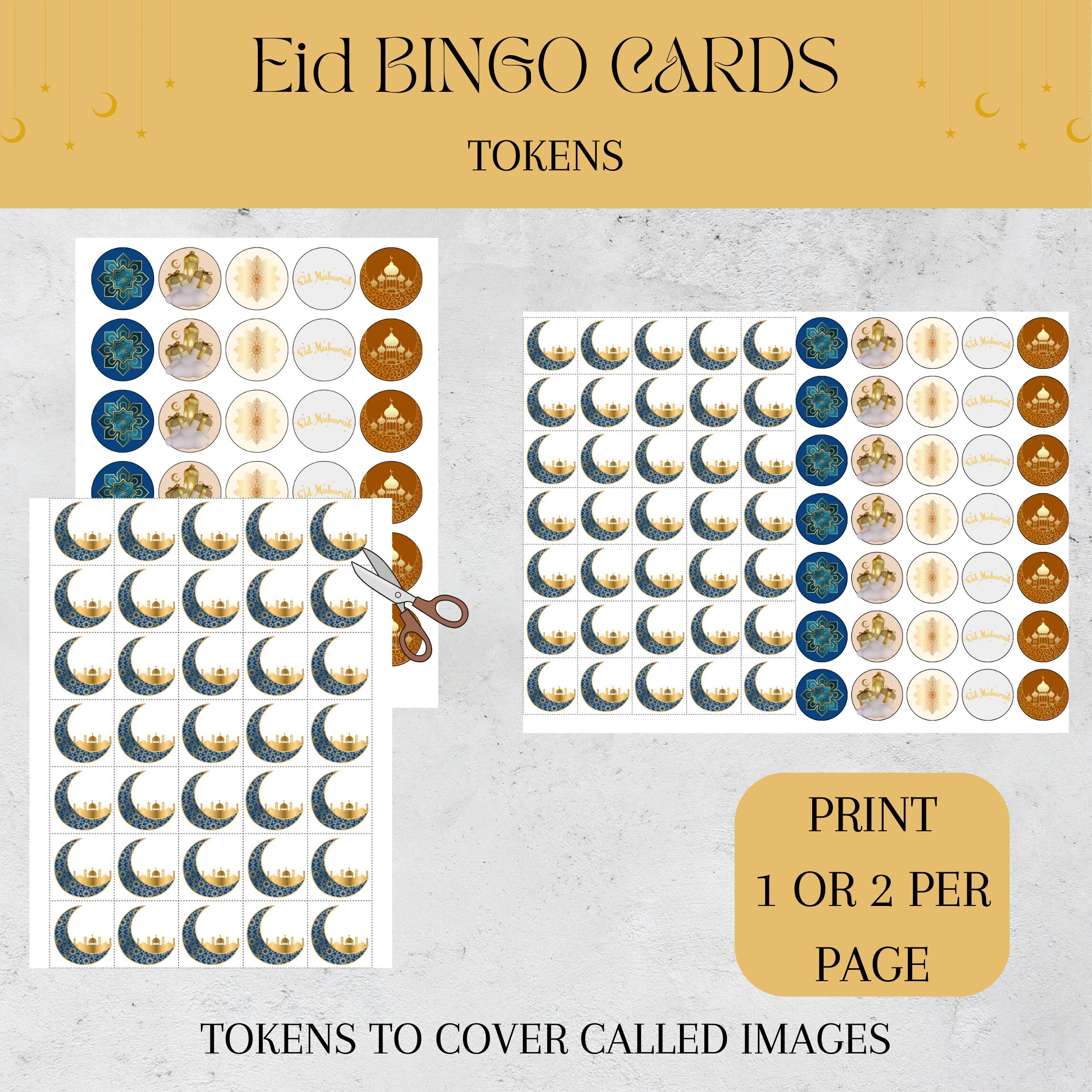 Eid Bingo Cards, 30 Printable Bingo Cards, Printable Bingo, Eid Bingo ...